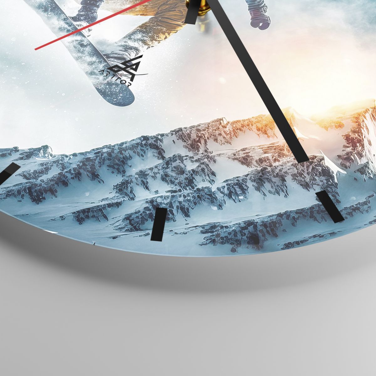 Zegar ścienny - Ekstremalne emocje - 30x30cm - Snowboard Sport Zima ...