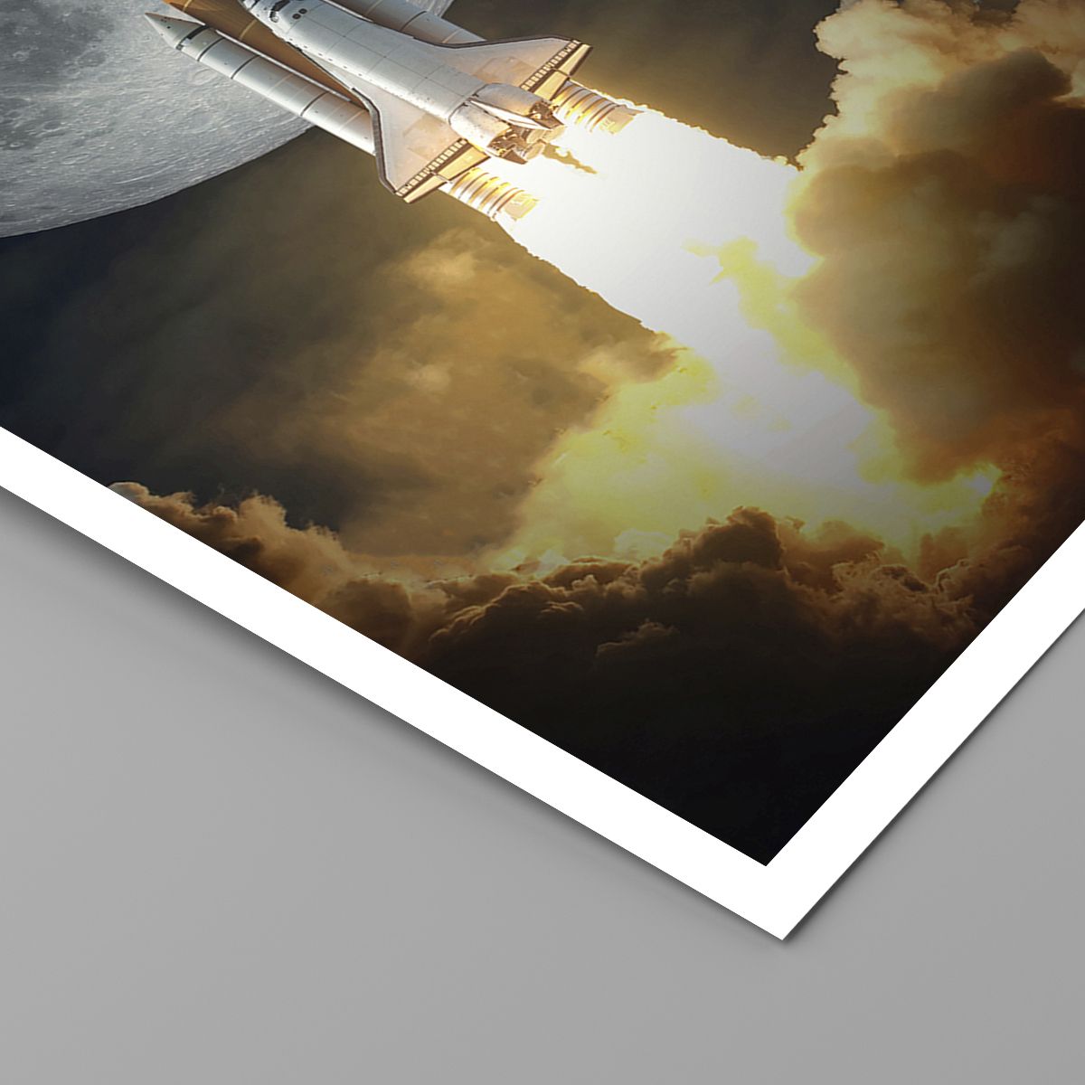 Obraz - Plakat - Początek nieziemskiej przygody - 91x61cm - Księżyc Rakieta Kosmiczna Nasa ...