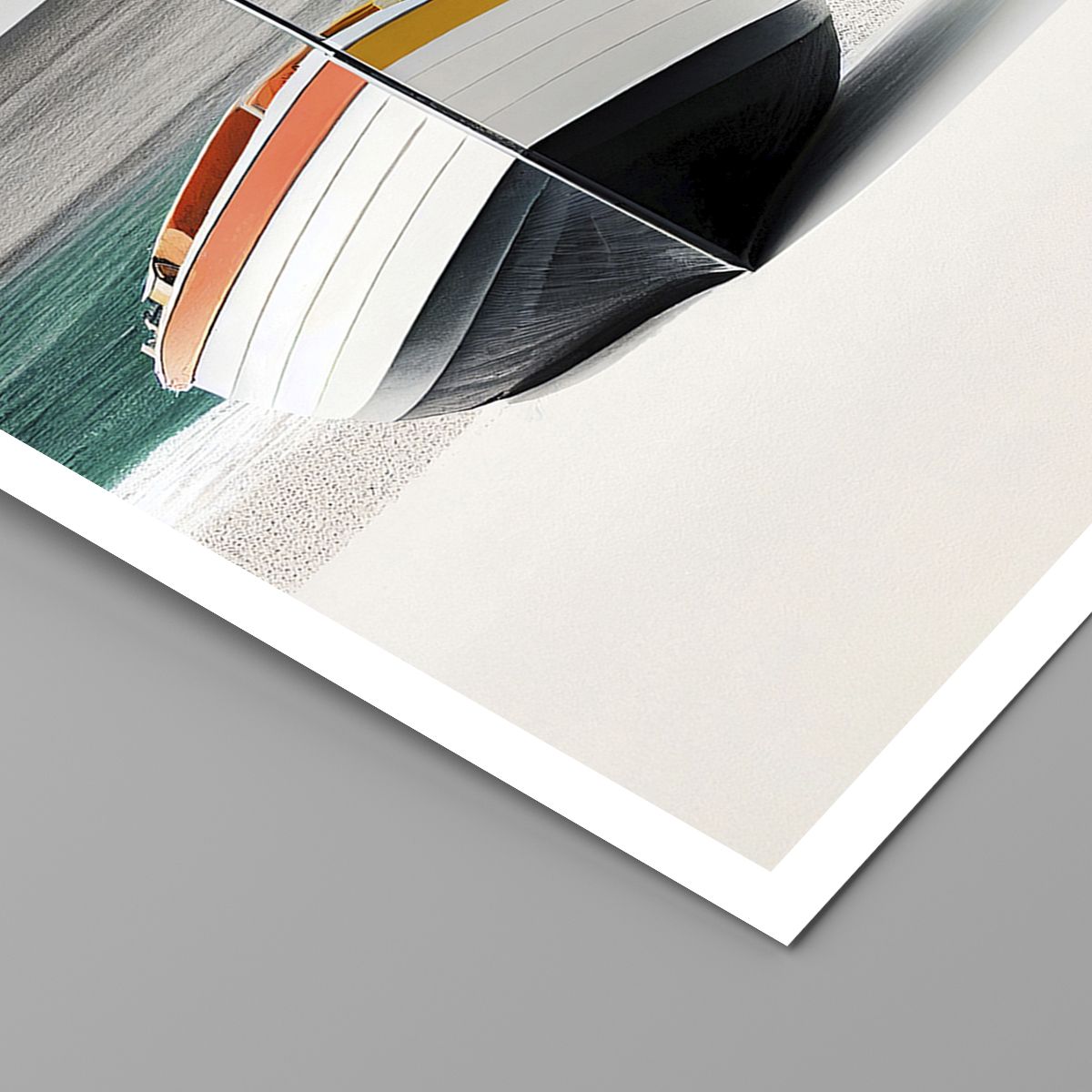 Obraz - Plakat - Na swoim miejscu - 100x70cm - Łódka Morze Nadmorski - Foto Plakaty bez ramy na ...